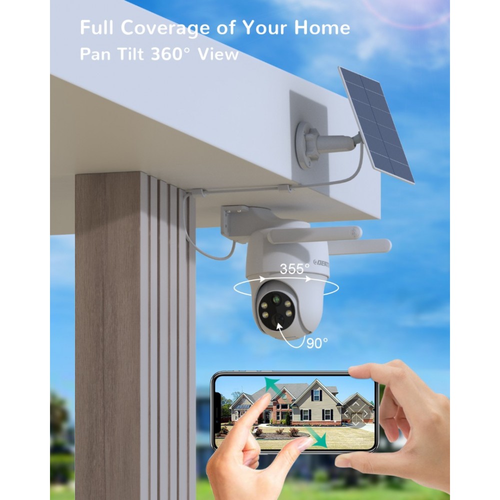 DEATTI 2K 4G LTE/3G GSM Surveillance Camera Outdoor Battery with SIM Card