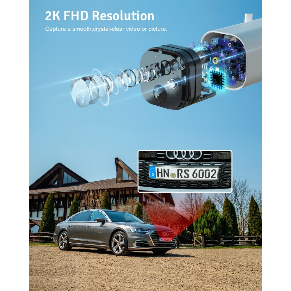 DEATTI Solar Surveillance Camera Outdoor Battery, 2K Wireless WiFi IP ...