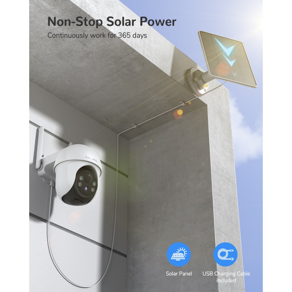 DEATTI 5MP Security Cameras Outdoor,Solar Security Camera Wireless ...