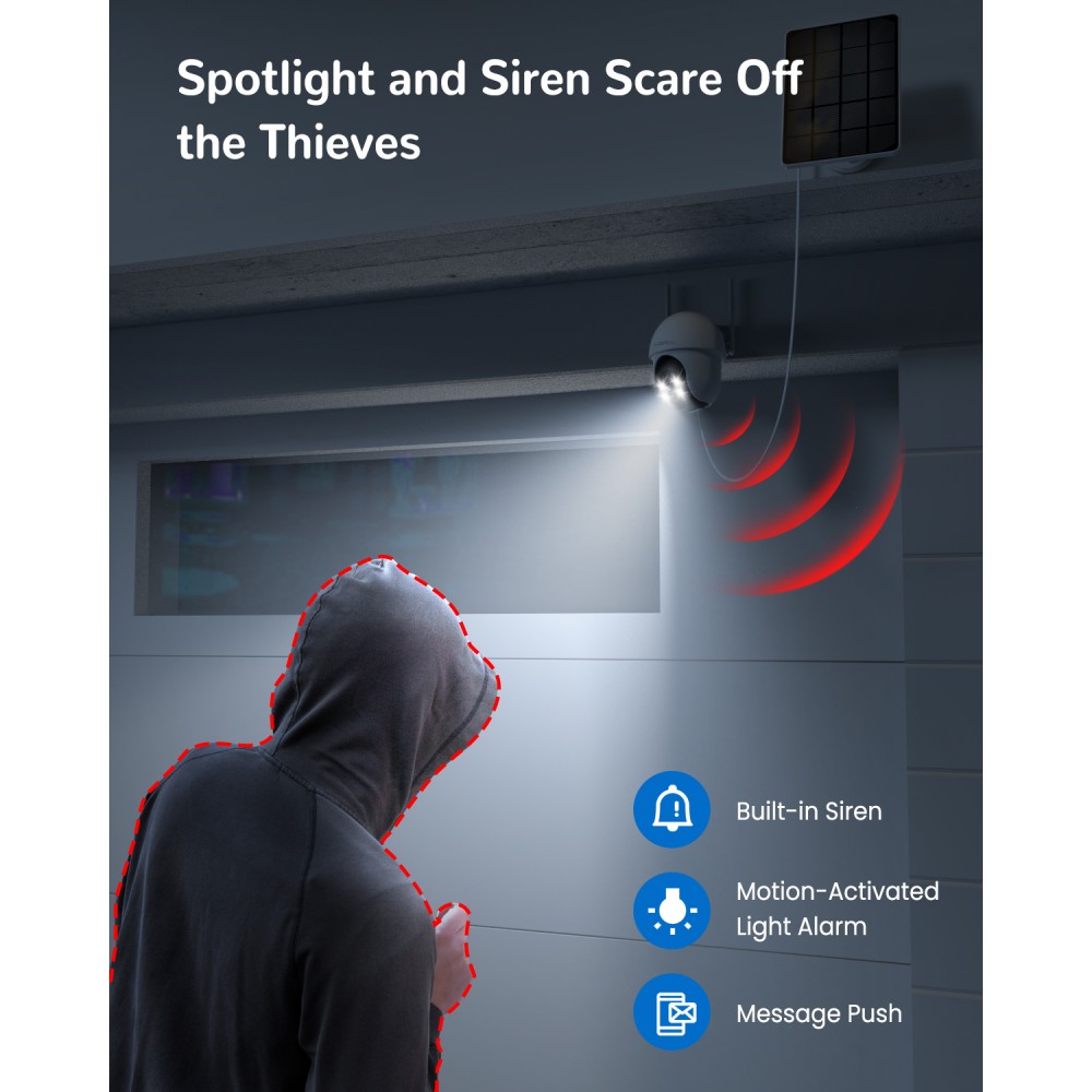 DEATTI 5MP Security Cameras Outdoor,Solar Security Camera Wireless ...