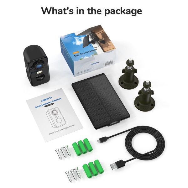 DEATTI Security Camera Outdoor Wireless with Solar Panel, 2K Battery ...