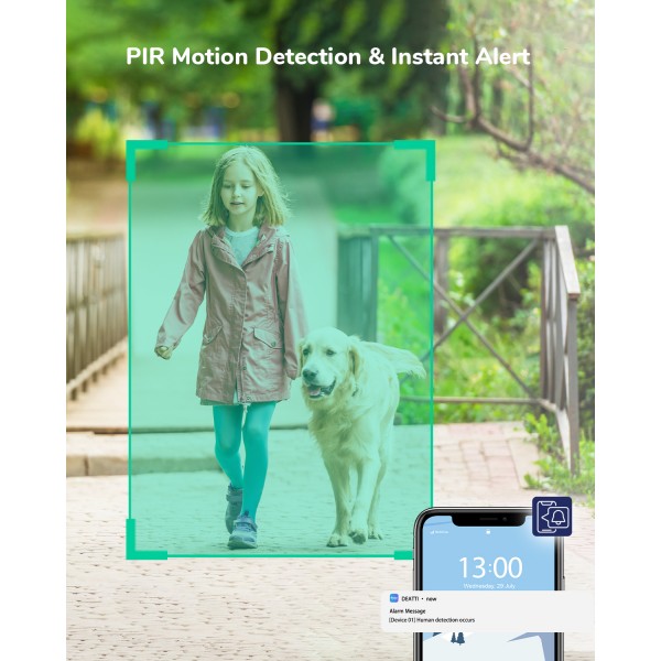 DEATTI Security Camera Outdoor Wireless with Solar Panel, 2K Battery ...