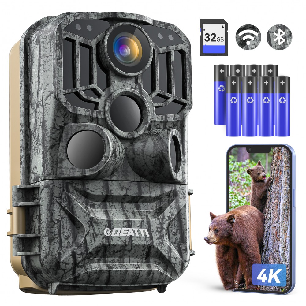 DEATTI Wildlife Camera with Mobile Phone Transmission App, 4K 48MP HD ...