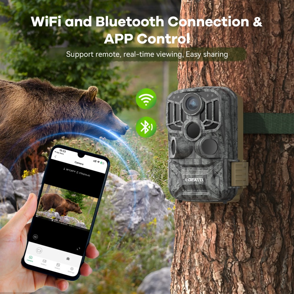 DEATTI Wildlife Camera with Mobile Phone Transmission App, 4K 48MP HD ...
