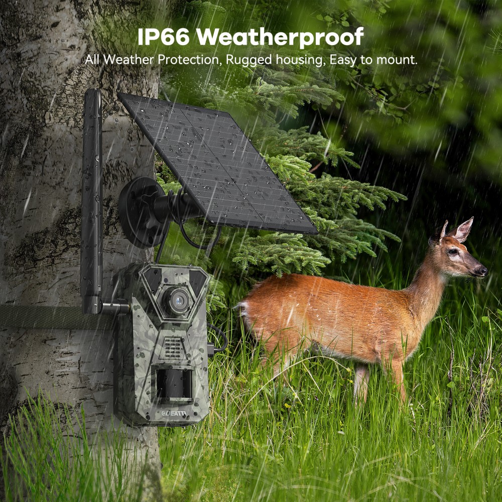 DEATTI 4G Wildlife Camera with SIM Card - LTE Solar Wildlife Camera ...